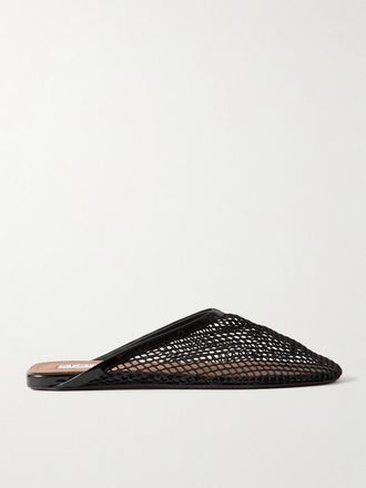 Alaia Mules En Résille À Finitions En Cuir - Noir