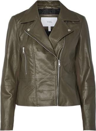 Vero Moda Y.A.S Yassophie Veste en cuir pour femme Noos Vert olive fonc&eacute; Taille L, Vert olive fonc&eacute;, L