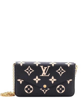 Louis Vuitton sac &agrave; bandouli&egrave;re Felicie Pochette Bicolour Monogram Empreinte Giant - Noir
