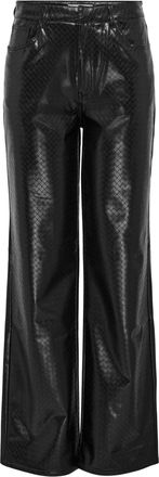 Only Damen Onljuicy-Dakota Hw Faux Leathe Wide PNT, Black, S / 32L