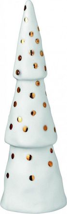 Räder Winterzeit Weihnachtswald 4er Set Tannenbäume aus Porzellan mit goldfarbenen Akzenten, 88684