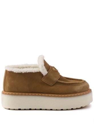 Prada mocassins à détail de noeud - Marron