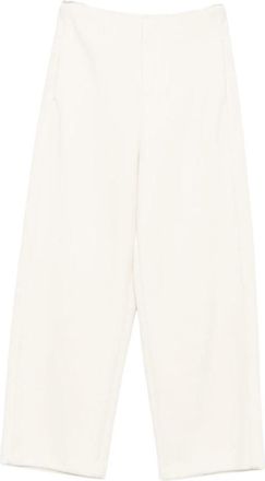 Max Mara Weites Bein Vorne Verdeckter Verschluss Cropped - - Trousers - Damen - Wei&szlig; - S