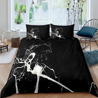 Generic Farbenfrohe Abstrakte Kunst Mädchen Junge Kinder 3D Gedruckter Bettwäschegarnitur Bettbezug Set Bettwäsche Reissverschluss Und 2 Kissenbezüge Weich Mi