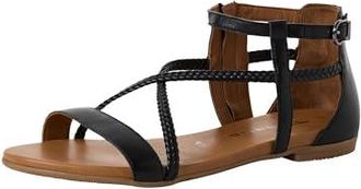 Tamaris Sandales plates pour femme 1-28138-44 - Noir - 38 EU, Noir, 38 EU