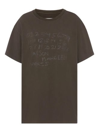 Maison Margiela t-shirt &agrave; logo - Marron