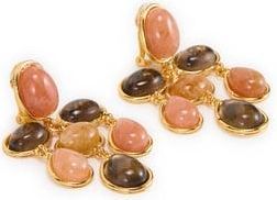 Sylvia Toledano Boucles doreille pendantes en laiton et pierre