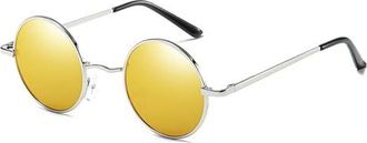 Generic Lunettes De Soleil Polaris&eacute;es Rondes Tendance For Hommes Et Femmes, Id&eacute;ales For La Conduite Et Les Trajets Domicile-travail(Yellow)