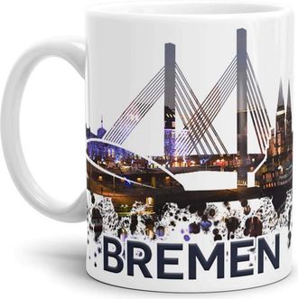 Tassendruck Bremen-Tasse Skyline - Kaffeetasse/Mug/Cup - Qualität Made in Germany