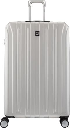 Delsey Paris Hartschalen-Trolley aus Titan mit drehbaren R&auml;dern, Silber, Checked-Medium 25 Inch, Erweiterbares Gep&auml;ckst&uuml;ck aus Titan mit Drehrollen