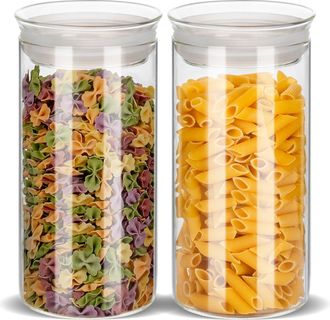 Zens 1500ml Vorratsdosen Glas mit Deckel 2er Set, Gro&szlig; Vorratsgl&auml;ser mit Glasdeckel Luftdicht, Borosilikatglas Vorratsglas Glasbeh&auml;lter mit Deckel K&uuml;che Gl
