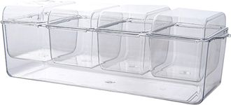 Generico Serviertablett f&uuml;r Gew&uuml;rze | Transparentes Kalt-Serviertablett - herausnehmbare F&auml;cher f&uuml;r Salatbars, Serviertablett f&uuml;r und