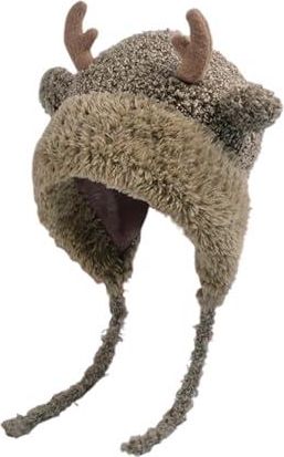 Generic Bonnet Femme Hiver Bonnet Femme Chapeau Femme Hiver Confortable Classique - Bonnet Renne Mignon avec Fausse Fourrure, Doubl&eacute; Polaire Cozy, Parfait pou