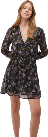Mavi Damen Chiffon Dress Kleid, Khaki floral camo Print, XL