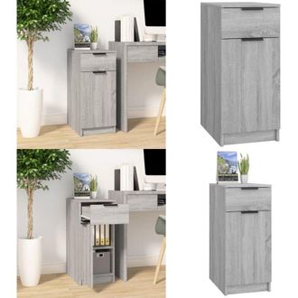 vidaXL Schreibtischschrank Grau Sonoma 33,5x50x75 cm Holzwerkstoff - Schreibtischschrank - B&uuml;roorganisation - Regal - Ablagefl&auml;che - Grau - Home & Living
