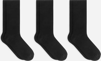 Arket Unifarbene Socken Im 3er-Pack -Schwarz