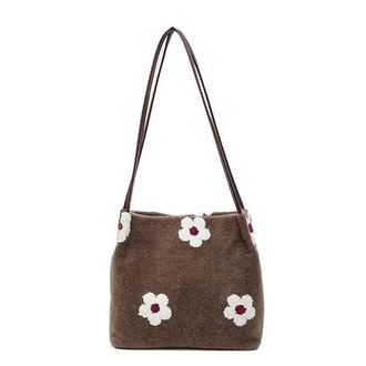 Generic Sac &agrave; main en tissu peluche pour femme - Automne et hiver - Sac fourre-tout pelucheux pour l&eacute;cole, les voyages quotidiens, caf&eacute;, 250*120*230mm