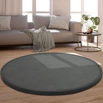Paco Home Paco Home Kinderteppich Rund Kinderzimmer Teppich Baby Spielteppich Flauschig Rutschfest Anthrazit, 160 cm Rund