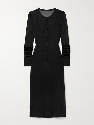 Khaite Shaine Midikleid Aus Strick - Schwarz