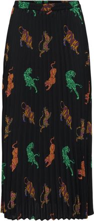 Only Damen Onlalma Life Poly Plisse Skirt Rock, Black/AOP:586 Swirl Tiger, 40