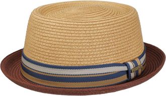 Stetson Licano Toyo Pork Pie Strohhut Herren Aus 100% Papierstroh UV-Schutz 40 Leichter Sommerhut Mit Hutband Integriertem Sonnenschutz Fr&uuml;hling Sommer Natur-