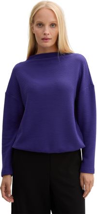 Tom Tailor Tom Tailor Damen Sweatshirt mit Gummizug am Saum, 36518 - Cosmic Violet, L