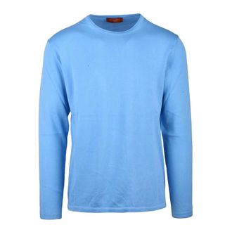 Daniele Fiesoli Homme, Pulls, Bleu, Taille: 2XL Pullover Girocollo