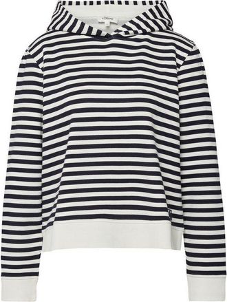 s.Oliver Sweatshirt Sweatshirt Gestreiftes Sweatshirt aus Baumwollmix mit Kapuze