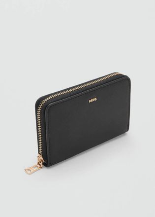 Mango Brieftasche in Saffiano-Optik schwarz - Damen - Einheitsgr&ouml;&szlig;e - MANGO
