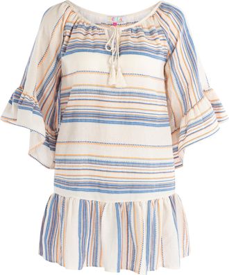 Izia Minikleid mit Streifen Damen Orange Blau Wollweiss