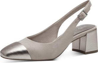 Marco Tozzi Damen Slingpumps mit Blockabsatz Vegan, Beige (Dune Comb), 40 EU