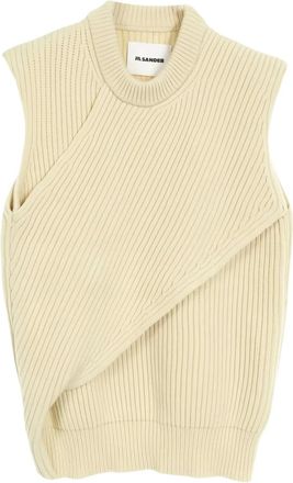 Jil Sander d&eacute;bardeur en maille (ann&eacute;es 2010) - Tons neutres
