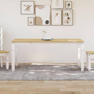 vidaXL Esstisch Corona Wei&szlig; 180x90x75 cm Massivholz Kiefer - Vidaxl