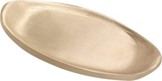 NKlaus Kerzenteller oval 11 cmMessing Gold matt Untersetzer Untertasse Kerzenhalter 10478