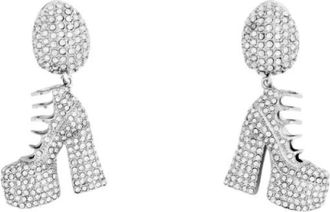 Marc Jacobs Femme, Accessoires, Gris, Taille: ONE Size Pave Kiki Boot Earrings