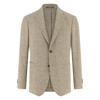 Boggi Milano Homme, Vestes, Beige, Taille: S Veste en laine et soie micro-textur&eacute;e
