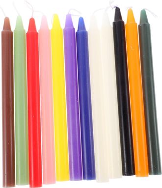 Cabilock 12 St&uuml;ck Teiliges Bunte Stabkerzen Farbenfrohe Duftfreie Haushaltskerzen Schlanke Taper kerzen f&uuml;r Romantische Atmosph&auml;re bei Hochzeit Dinnerparty Val