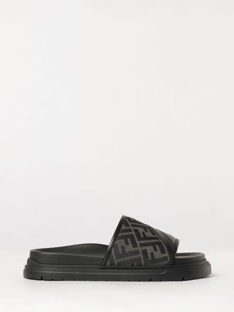 Fendi Claquettes Diagonal en caoutchouc &agrave; motif Monogram FF