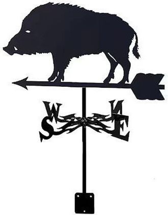 Generic Schwarze Wetterfahne aus Metall Zur Anzeige der Windrichtung Im Au&szlig;Enbereich f&uuml;R Hof Garten Bauernhaus Scheune Schuppen oder Terrasse(OO9)