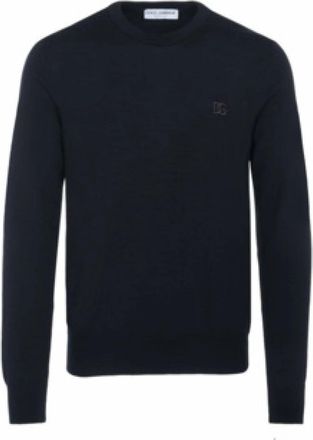 Dolce & Gabbana Herren Basic Pullover in Unifarbe - - Knitwear - Herren - Schwarzk - S