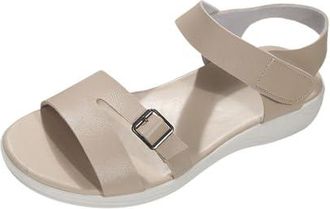 Generic Sandales orthop&eacute;diques confortables &agrave; bout ouvert pour femme - Couleur unie - &Eacute;l&eacute;gantes - Respirantes - L&eacute;g&egrave;res - Polyvalentes - Talon compens&eacute; - Pour