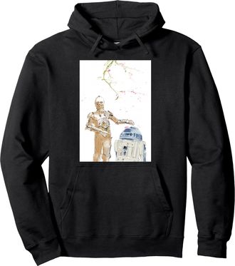 Star Wars R2-D2 and C-3PO Spring Cherry Blossoms Sakura Art Pullover Hoodie