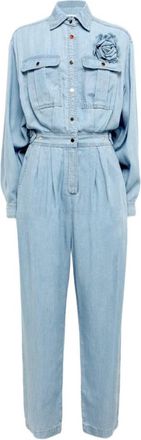 Blugirl Femme, Combinaisons et Ensembles, Bleu, Taille: 38 FR Combinaison en jean Lyocell