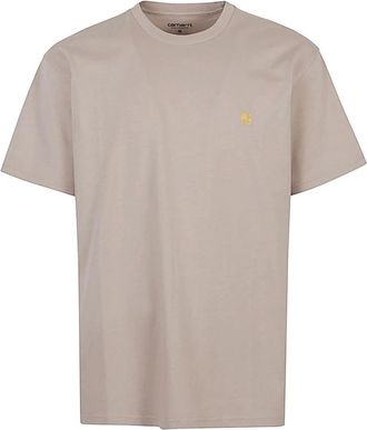 Carhartt Work in Progress Homme, Tops, Beige, Taille: L Classic Short Sleeve Logo T-Shirt