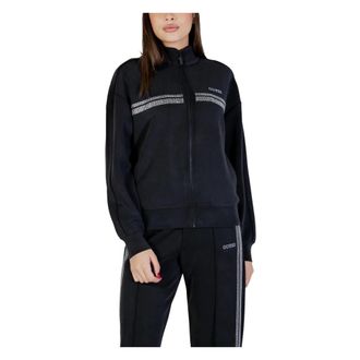Guess Femme, Sweatshirts et sweats &agrave; capuche, Noir, Taille: 38 FR Berthe High Neck Full-Zip Swea