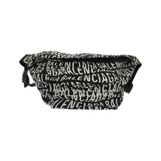 Balenciaga Pre-owned Logo Wave Wheel Belt Pack Sac Banane en Nylon - Homme - Pre-owned - Noir - Taille: ONE Size