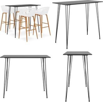 vidaXL 5-tlg. Bar-Set Schwarz und Wei&szlig; - Bar Set - Bartisch - Barhocker - K&uuml;cheninsel - Wohnzimmer Dekoration - Home & Living