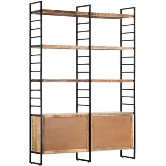 vidaXL vidaXL B&uuml;cherregal 4 Ebenen Mango Holz braun 124x30x180 cm