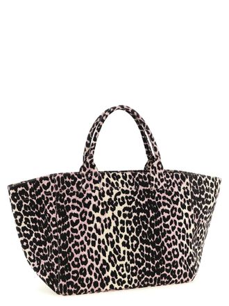 Ganni Canvas Tote Bag - Leopard