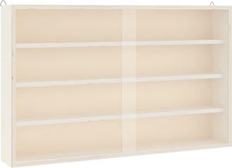 Generic Braune Wandvitrine mit Türen - Robustes Sperrholz, 4 Regale, Transparente PET-Türen, 60 X 8,5 X 37 cm, für Wohn-/Schlafzimmer (60 x 8,5 x 37 cm)